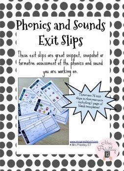 Phonics And Sounds Exit Slips By Mrs Priestley Store TpT