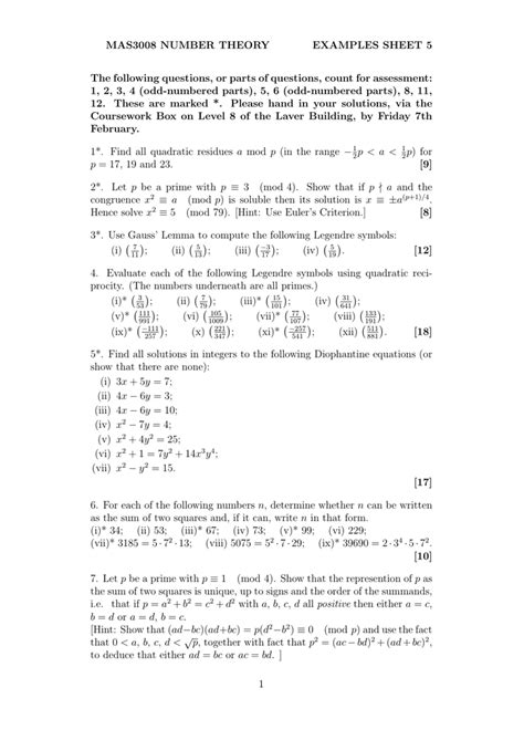 Number Theory Examples