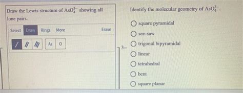 Solved Draw The Lewis Structure Of Aso Showing All Lone