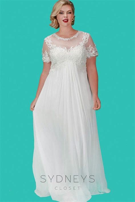 Informal Empire Long Wedding Dress With Cap Sleeves Wedding Dresses