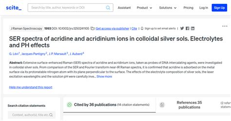 Citation Report Ser Spectra Of Acridine And Acridinium Ions In