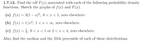 Solved Find The Cdf F X Associated With Each Of The Chegg Com