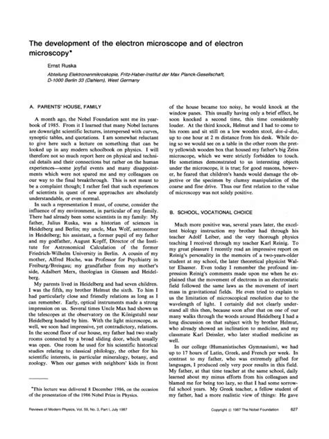 Development Of The Electron Microscope And Of Electron Micros Pdf Transmission Electron