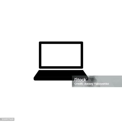 격리 된 배경에 검은 색 간단한 디자인의 노트북 데스크톱 컴퓨터 아이콘 Eps 10 벡터 0명에 대한 스톡 벡터 아트 및 기타 이미지 Istock