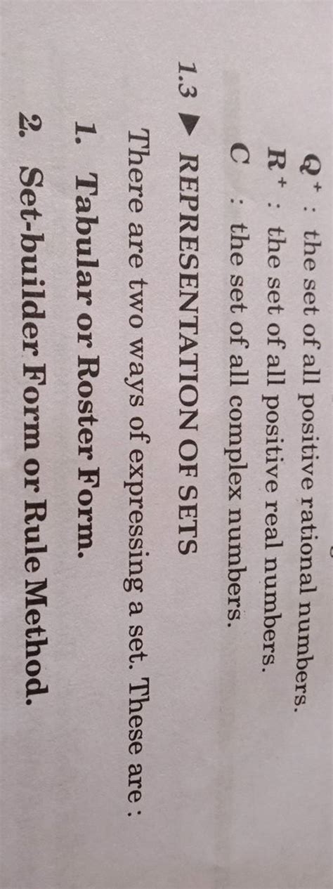 Q The Set Of All Positive Rational Numbers R The Set Of All Positive