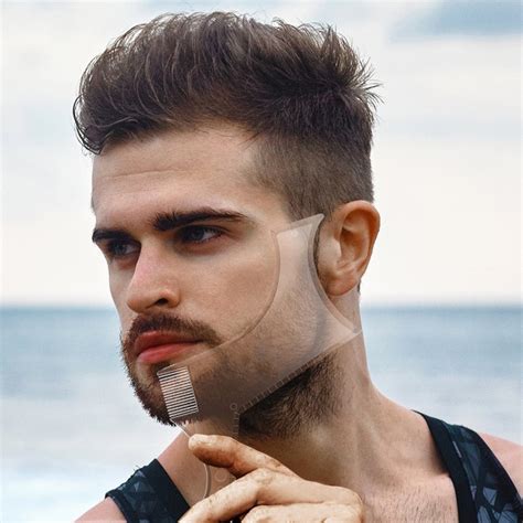 Men Beard Shaping Styling Template Comb Beauty Too Grandado
