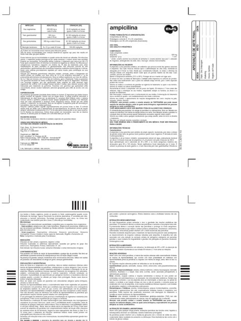 Bula Ampicilina 10003 1436 Pdf Penicilina Alergia