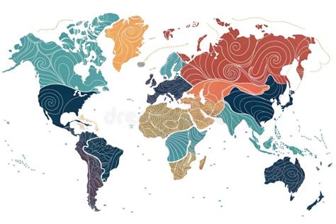 Abstract Map Illustration With Cartography World Map Generated By Ai Abstract Map Illustration With Cartography World Map Generated By Ai