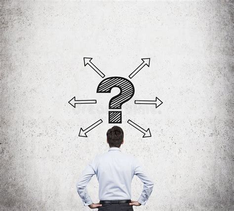 Man And Question Marks Stock Image Image Of Boss Concrete 49173609