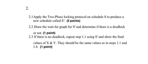 Consider The Following Schedule S And Answer The Chegg Com