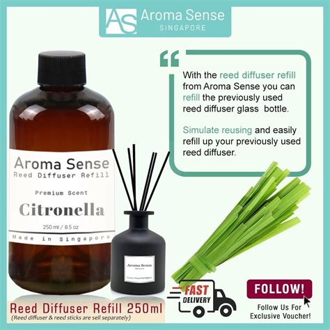Aroma Sense Citronella Scent Reed Diffuser Refill 250ml Shopee Singapore