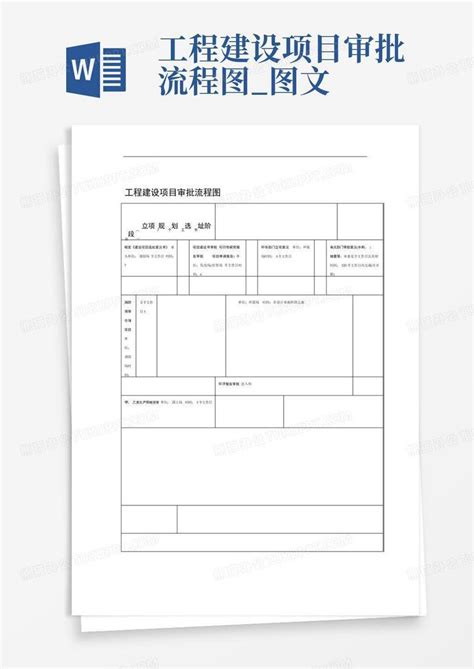 工程建设项目审批流程图 图文word模板下载 编号qrgznyrb 熊猫办公