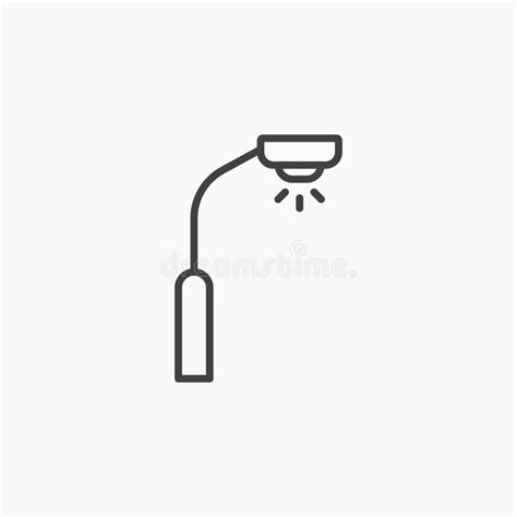 Street Lightline In Thin Line Black Color Flat Simple Vector Symbols