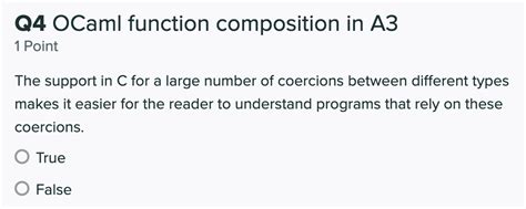 Solved Q4 Ocaml Function Composition In A3 1 Point The