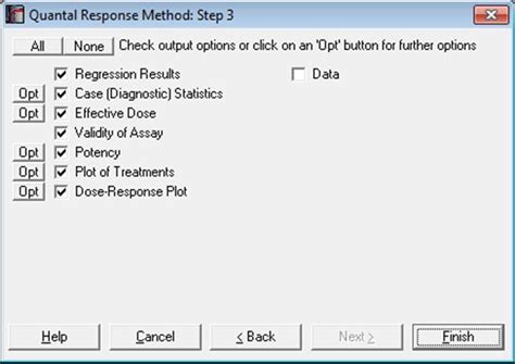 Unistat Statistics Software Bioassay Analysis Quantal Response Method