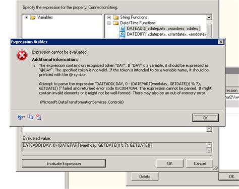 sql server how to convert sql statement to an expression in ssis