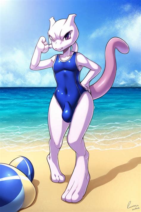 Mewtwo Wearing Swimsuit By Pikachufreak93 On Deviantart