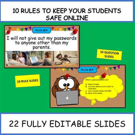 Computer And Internet Online Safety Rules Presentation Back To School