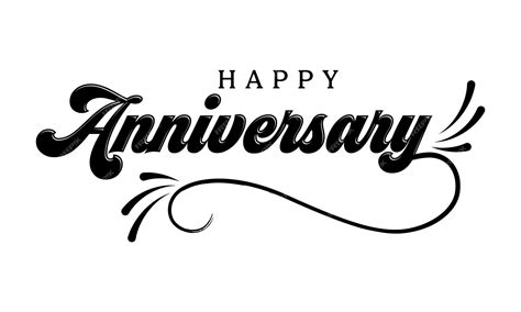 Premium Vector A Black And White Poster That Says Happy Anniversary