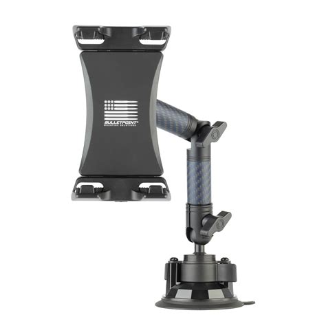 Tablet Holder With Articulating Mounting Arm Suction Cup Mount Bulletpoint Mounting Solutions