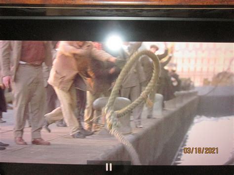 Titanic Movie Prop Piece Of 12 Deck Rope With Plaque Screen Used 4590676885