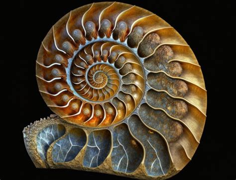 Premium Ai Image Ammonite Fossil Background Created With Generative