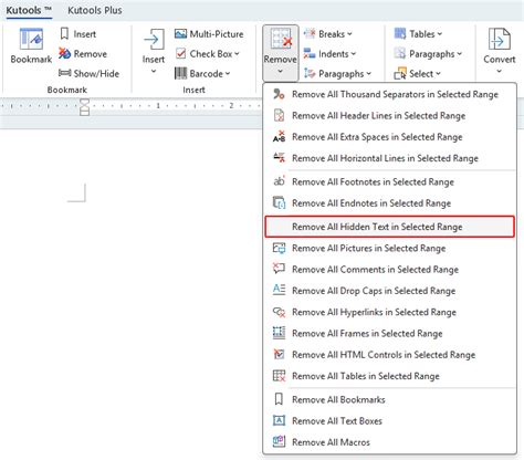 How To Remove All Hidden Text From Document In Word