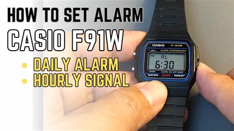 How To Set Alarm On Casio F91w Also Hourly Signal Chime F 91w F91