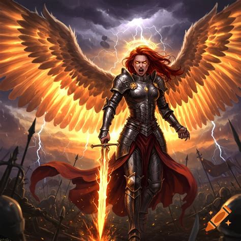 Glowing Armor Angel Warrior On Craiyon