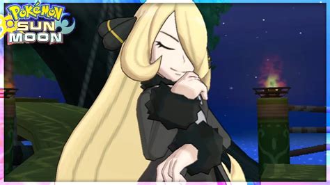 Pokemon Sun And Moon Battle Tree Champion Cynthia Boss Youtube