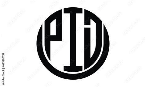 Pid Shield In Circle Logo Design Vector Template Lettermrk Wordmark Monogram Symbol On White