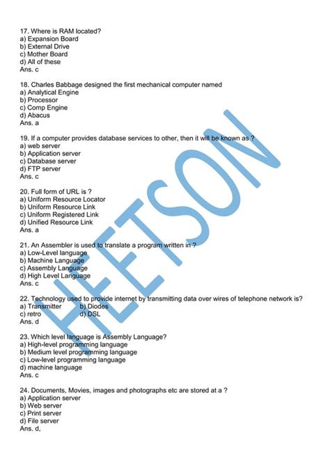 Computer Basic Questions And Answers Mcq Pdf Programming Languages Computing