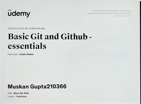Completing Git And Github Course On Udemy Muskan Gupta Posted On The
