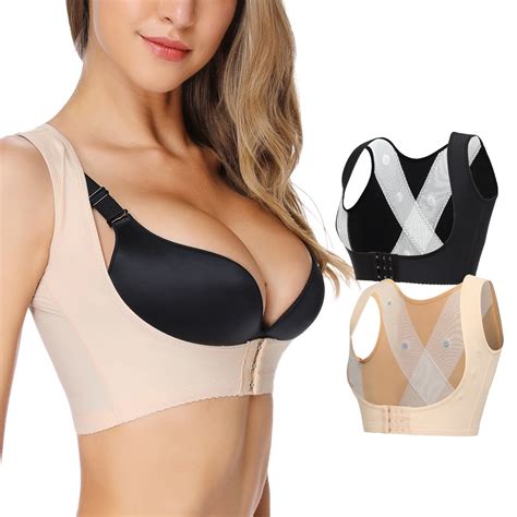 Miss Moly 2 Pack Women Sleeveless Posture Corrector Bra Chest Support