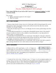 APSC253 Assignment7 1 Pdf APSC 253 Fluid Mechanics Assignment 7 Assigned On Friday March 8