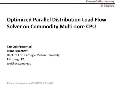 Ppt Optimized Parallel Distribution Load Flow Solver On Commodity