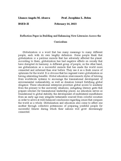 Activity 1 In Building And Enhancing New Literacies Across The Curriculum Pdf