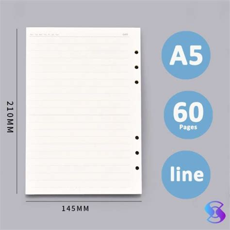 Jual Notebook Refill Line And Blank Kertas Isi Binder A5 Loose Leaf 6 Lubang Line Di Seller