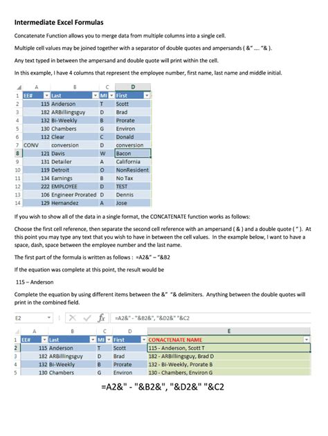 Fillable Online Intermediate Excel Formulas Fax Email Print Pdffiller