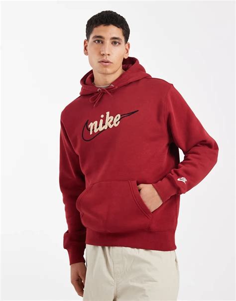 Nike Club Logo Hoodie In Burgundy Red If0685 613 Footycom