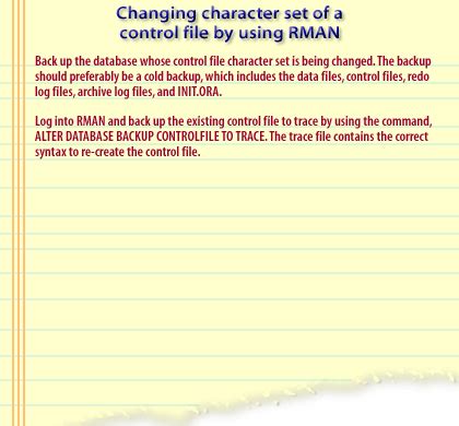 Control File Character Set Oracle