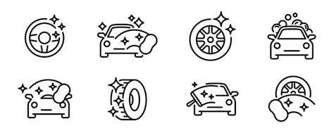 세차 벡터 아이콘입니다 세차 아이콘 세트입니다 자동차 청소 서비스는 벡터를 설계합니다 교통수단에 대한 스톡 벡터 아트 및 기타 이미지 교통수단 깨끗한 물 Istock
