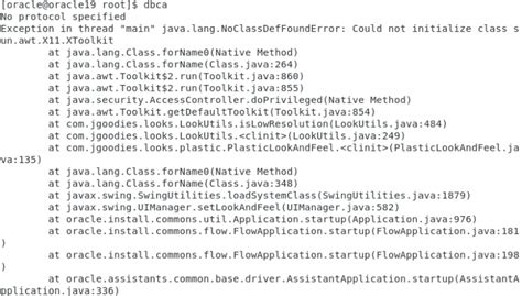oracle 19c dbca exception in thread “main” java lang