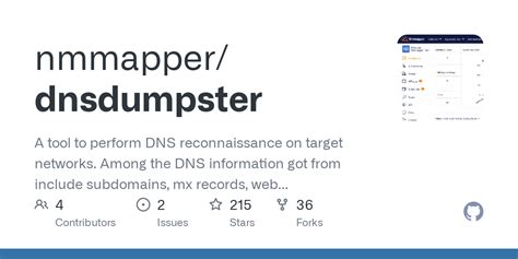 GitHub Nmmapper Dnsdumpster A Tool To Perform DNS Reconnaissance On Target Networks Among