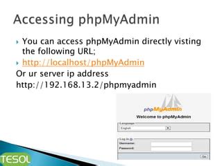 Phpmyadmin Administer Mysql PPTX Databases Computer Software And Applications