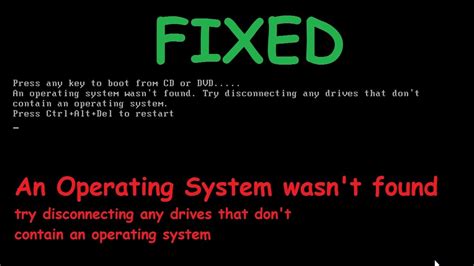An Operating System Wasnt Found Windows 10 Fix