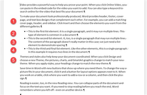 Spacing Before And After Lists Microsoft Word