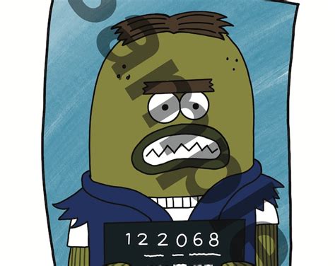 Spongebob Tattletale Strangler Wanted Poster Digital Download Decor Print Etsy
