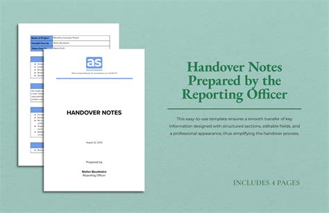 Editable Handover Note Templates In Word To Download