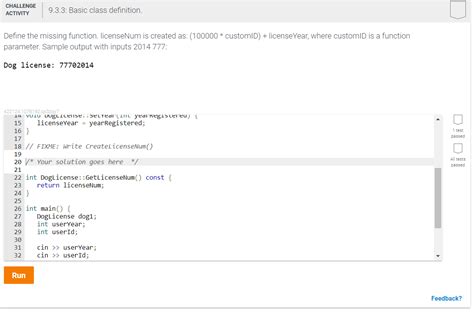 Solved Define The Missing Function Licensenum Is Created